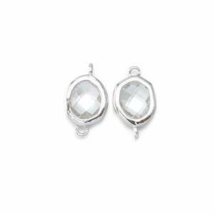 Crystal Glass Connector . Jewelry Craft Supplies . Polished Original ...