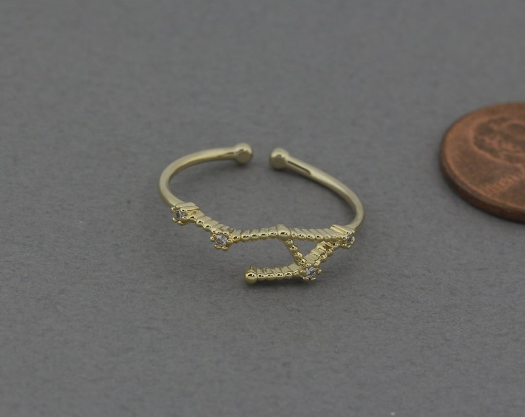 Libra Adjustable Ring . Sign of the Zodiac . Zodiac Rings . Polished ...