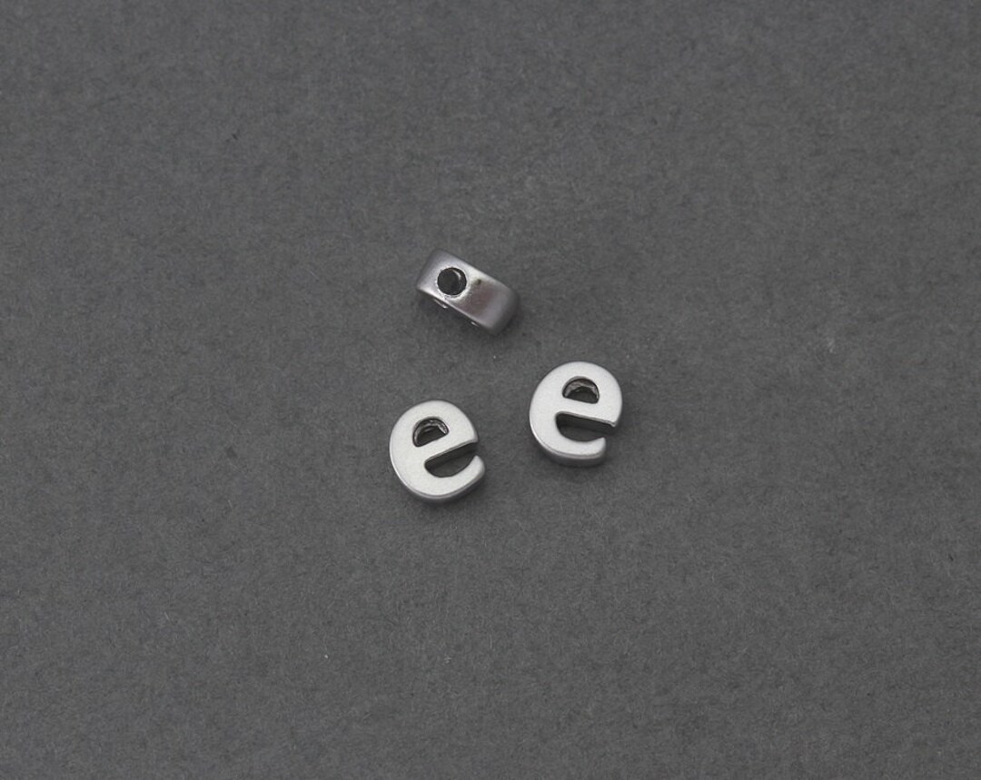 Lowercase Alphabet E Brass Bead . Letters & Numbers . Jewelry Findings ...