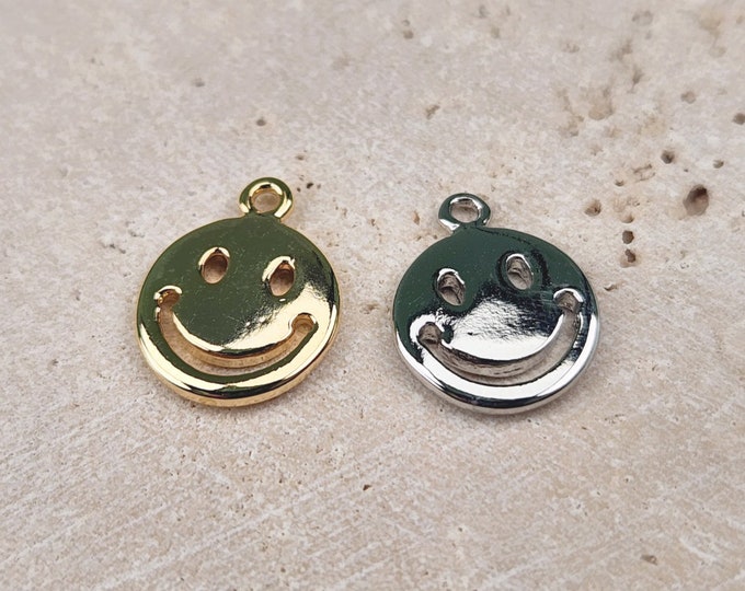 Tiny Smile Pendant . Smile Charm . Smile Bead . Jewelry Craft Supply ...