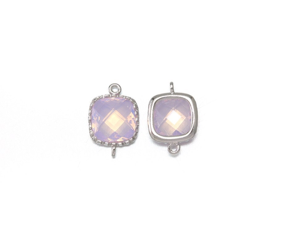 Violet Opal Glass Connector . Jewelry Craft Supplies . | Etsy