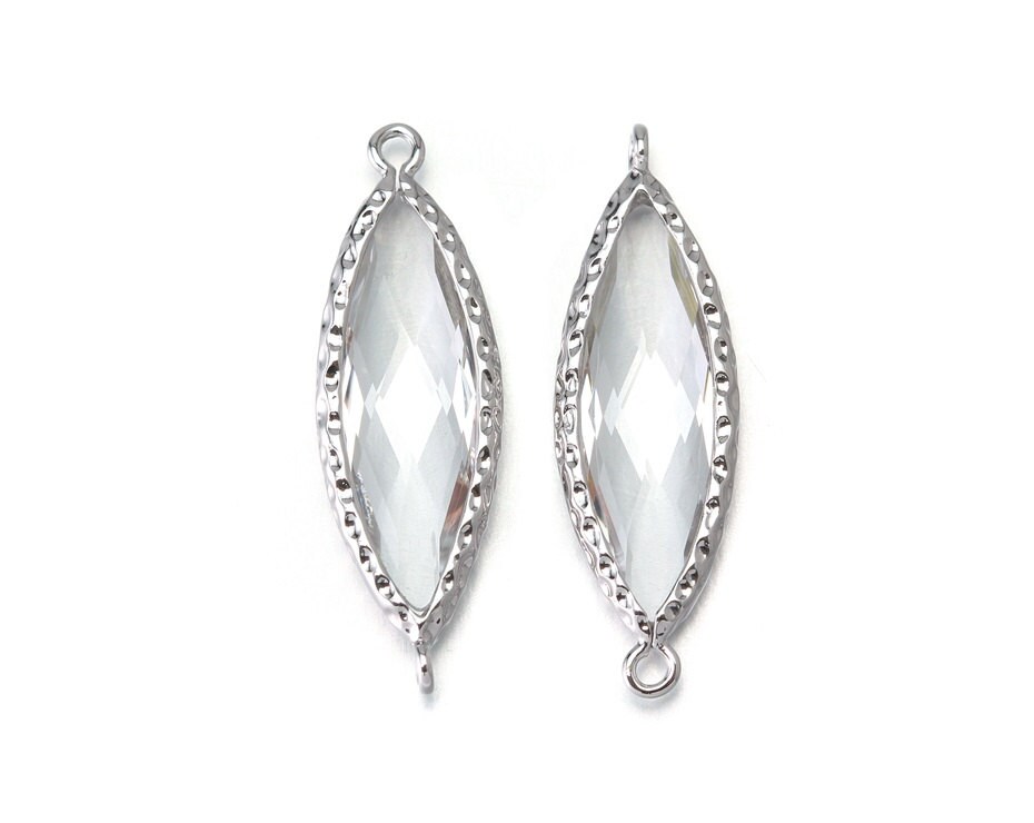 Crystal Glass Connector . Wedding Bridal Jewelry Supplies . | Etsy