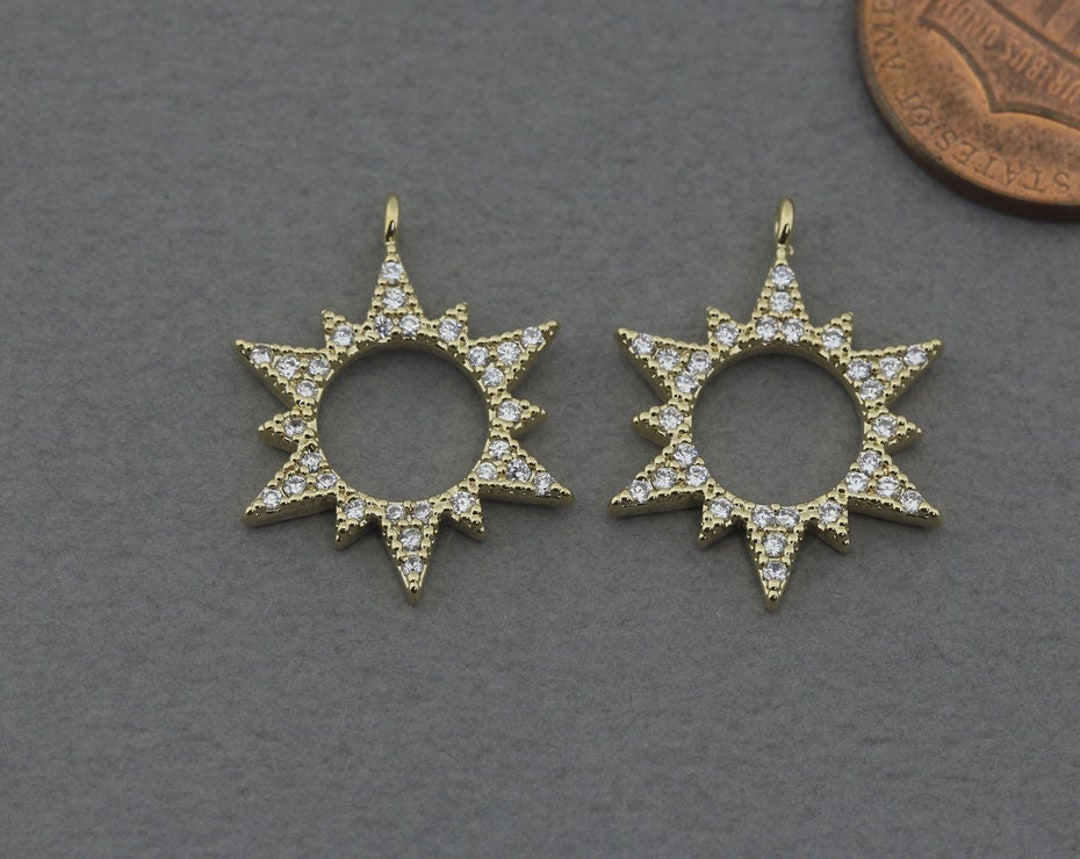 Colgante de latón estrella. Joyería de boda, joyería nupcial. Chapado ...