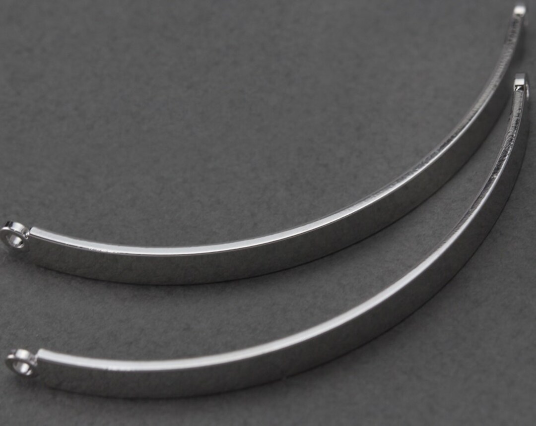 Curved Bar Brass Connector . Jewelry Craft Supply . Polished Original ...