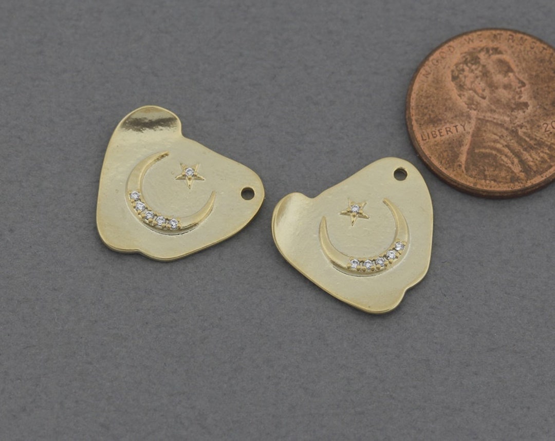 Pendentif croissant en laiton. Bijoux de mariage, bijoux de mariée ...