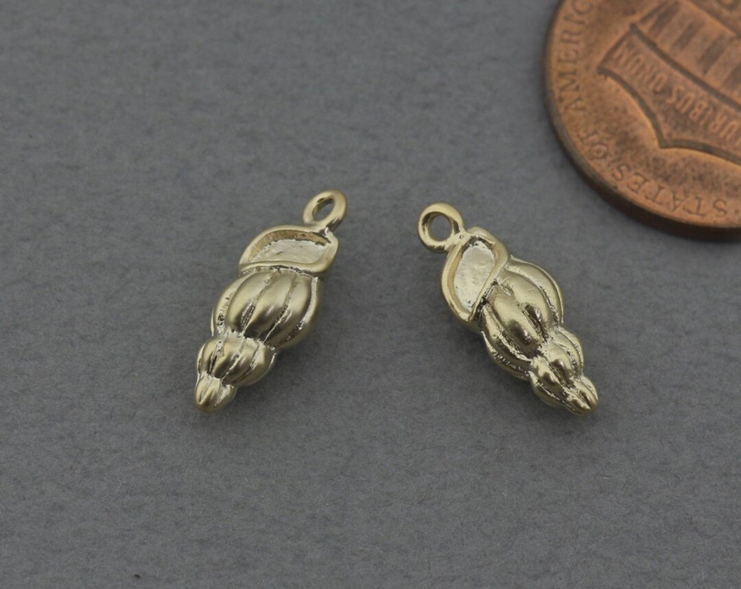 Conch Brass Pendant . Top Shell Pendant . Jewelry Craft Supplies ...