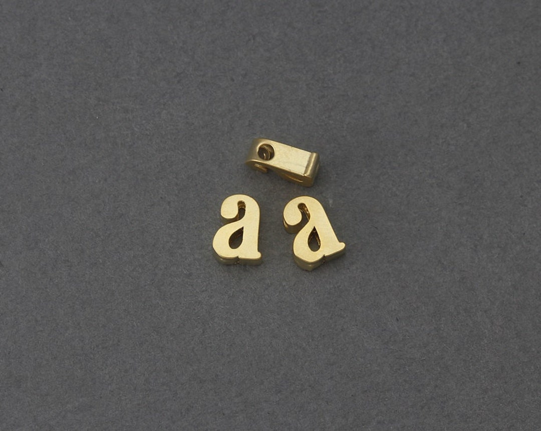 Lowercase Alphabet a Brass Bead . Letters & Numbers . Jewelry Findings ...