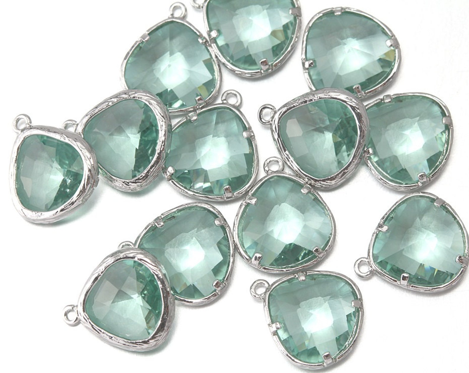 Erinite Glass Pendant . Jewelry Craft Supplies . Polished - Etsy