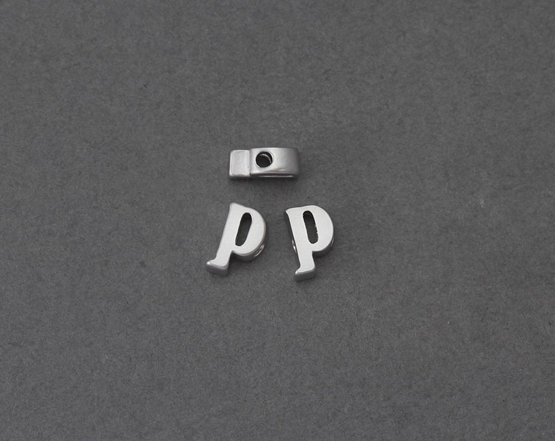 Lowercase Alphabet P Brass Bead . Letters & Numbers . Jewelry Findings ...