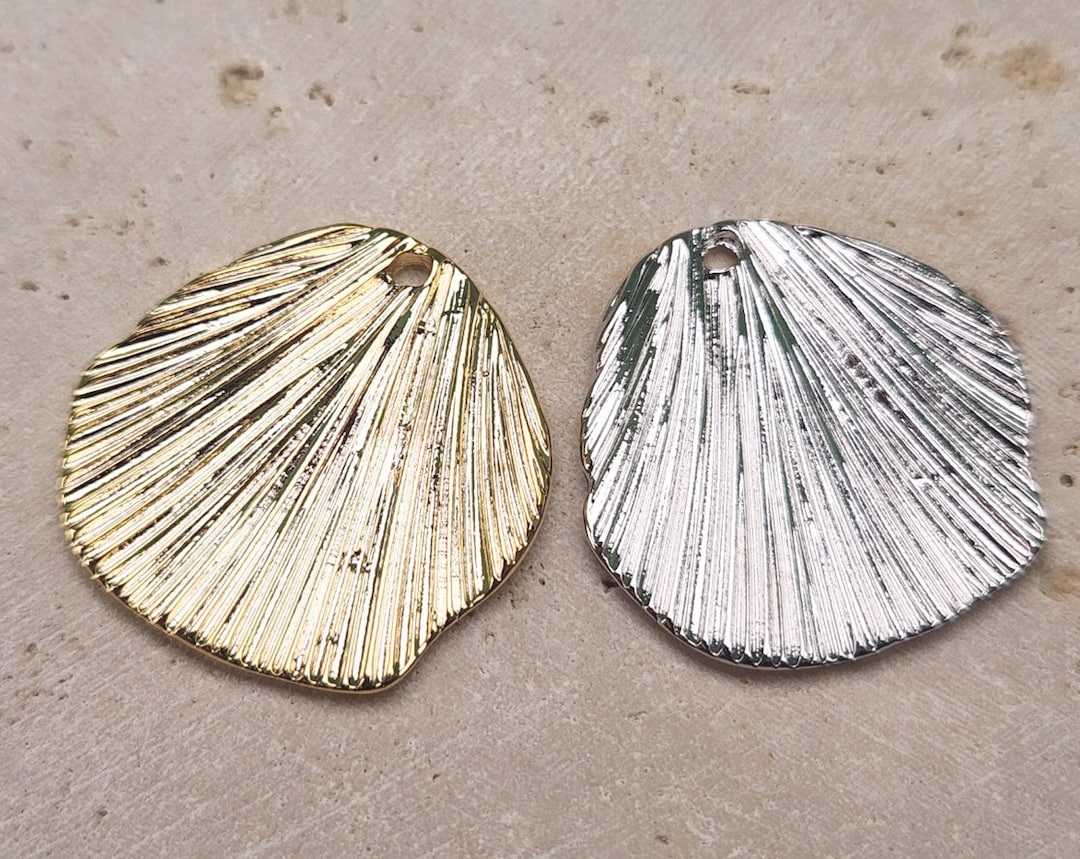 Clamshell Pendant (large) . Jewelry Craft Supplies . Polished Plated ...