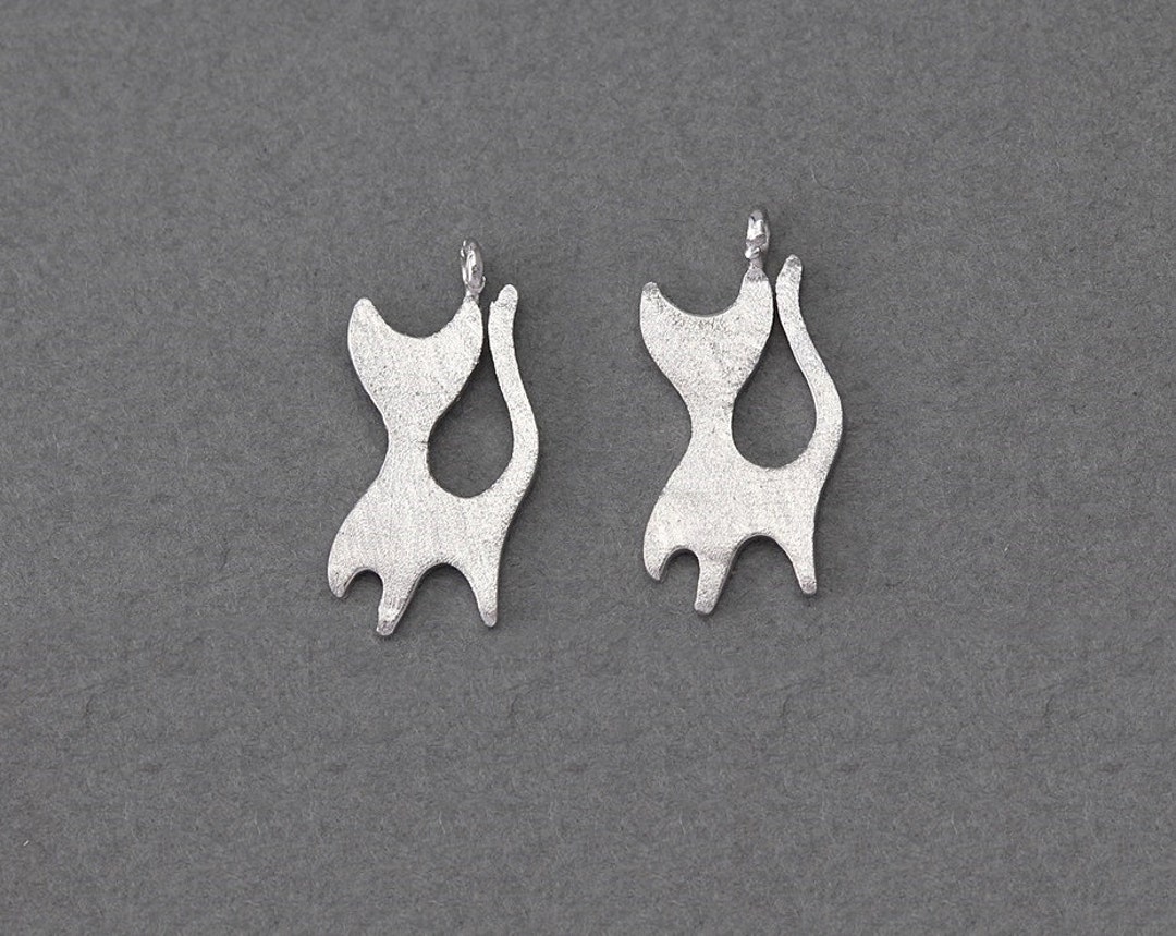 Fox Brass Pendant . Matte Original Rhodium Plated / 2 Pcs - AC009-MR - Etsy