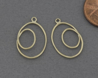 PD-2354-MG / 4 Pcs Dainty Open Almond Charms, Outlined Marquise Pendant ...