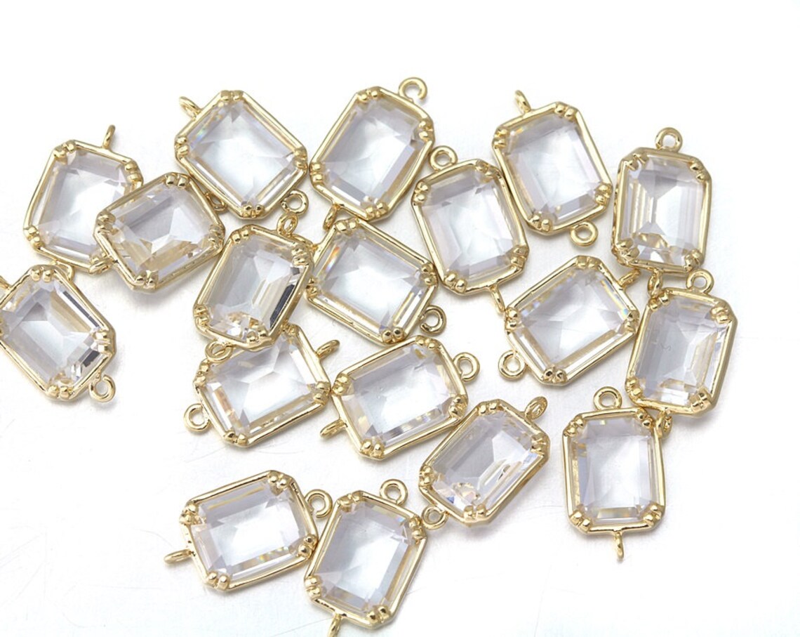 Crystal Glass Connector . Wedding Bridal Jewelry Supplies . - Etsy