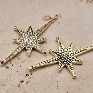 Star Brass Pendant . Wedding Jewelry, Bridal Jewelry . Polished Plated ...