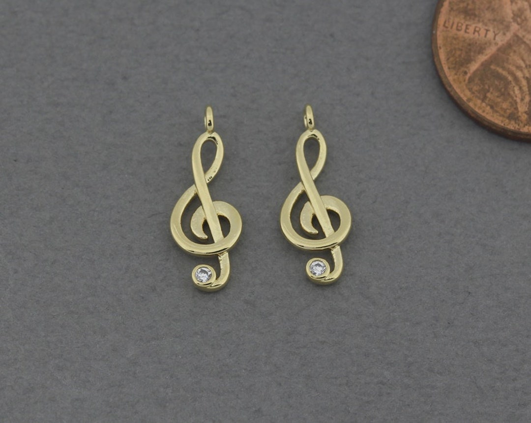 Musical Note Brass Pendant . Wedding Jewelry, Bridal Jewelry . Polished ...