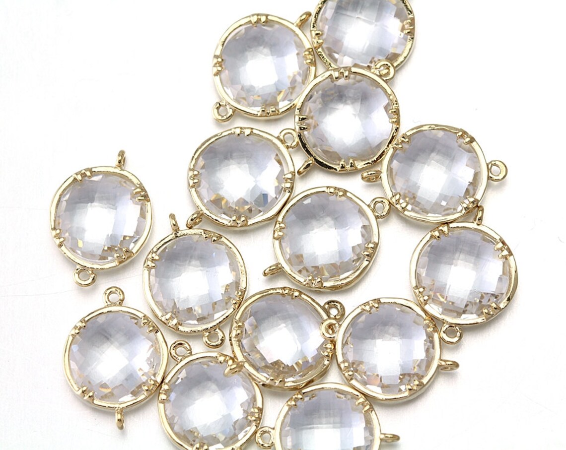 Crystal Glass Connector . Wedding Bridal Jewelry Supplies . | Etsy