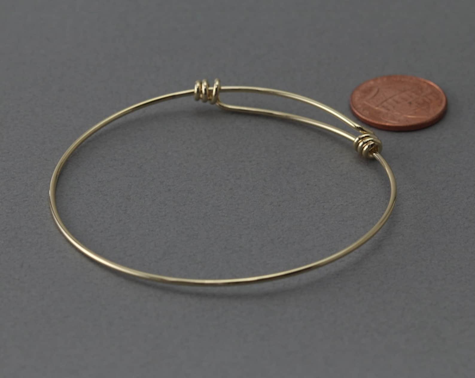 Adjustable Wire Bangle Bracelet . Polished Gold Plated / 1 Pcs - Etsy