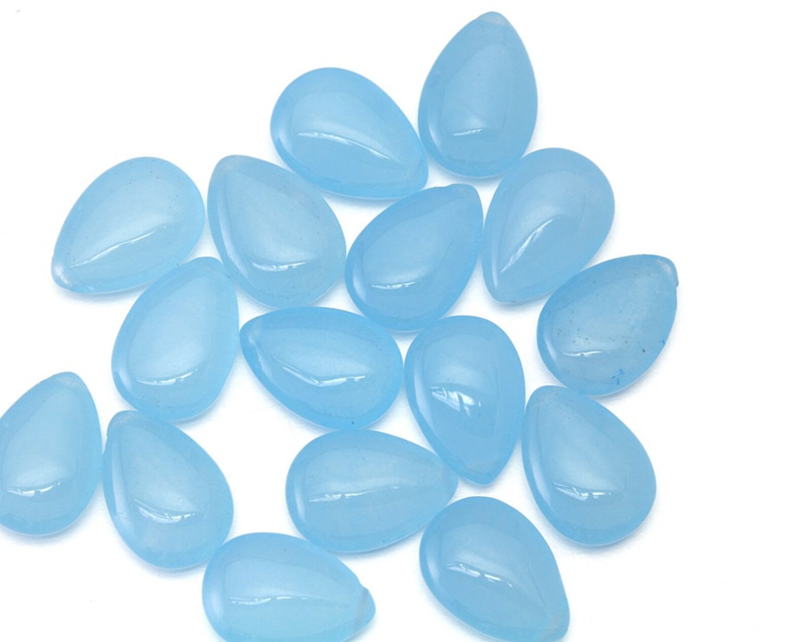 Ocean Blue Gemstone Bead . Jewelry Making . Craft Supply . Jade ...