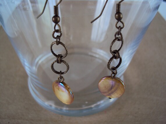 Mother Of Pearl Shell Earrings Etsy