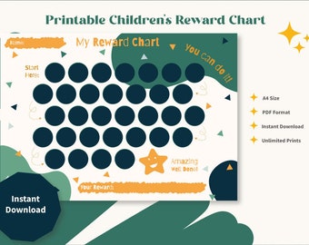 Printable Cute Reward Chart, Kid Chore Chart, Toddler Potty Chart ...