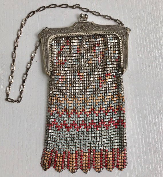 Metal Chainmail Purse, Vintage, Whiting & Davis Wrist… - Gem