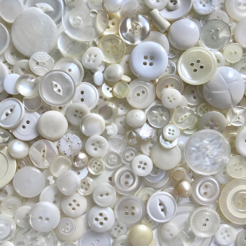 White Buttons - Etsy