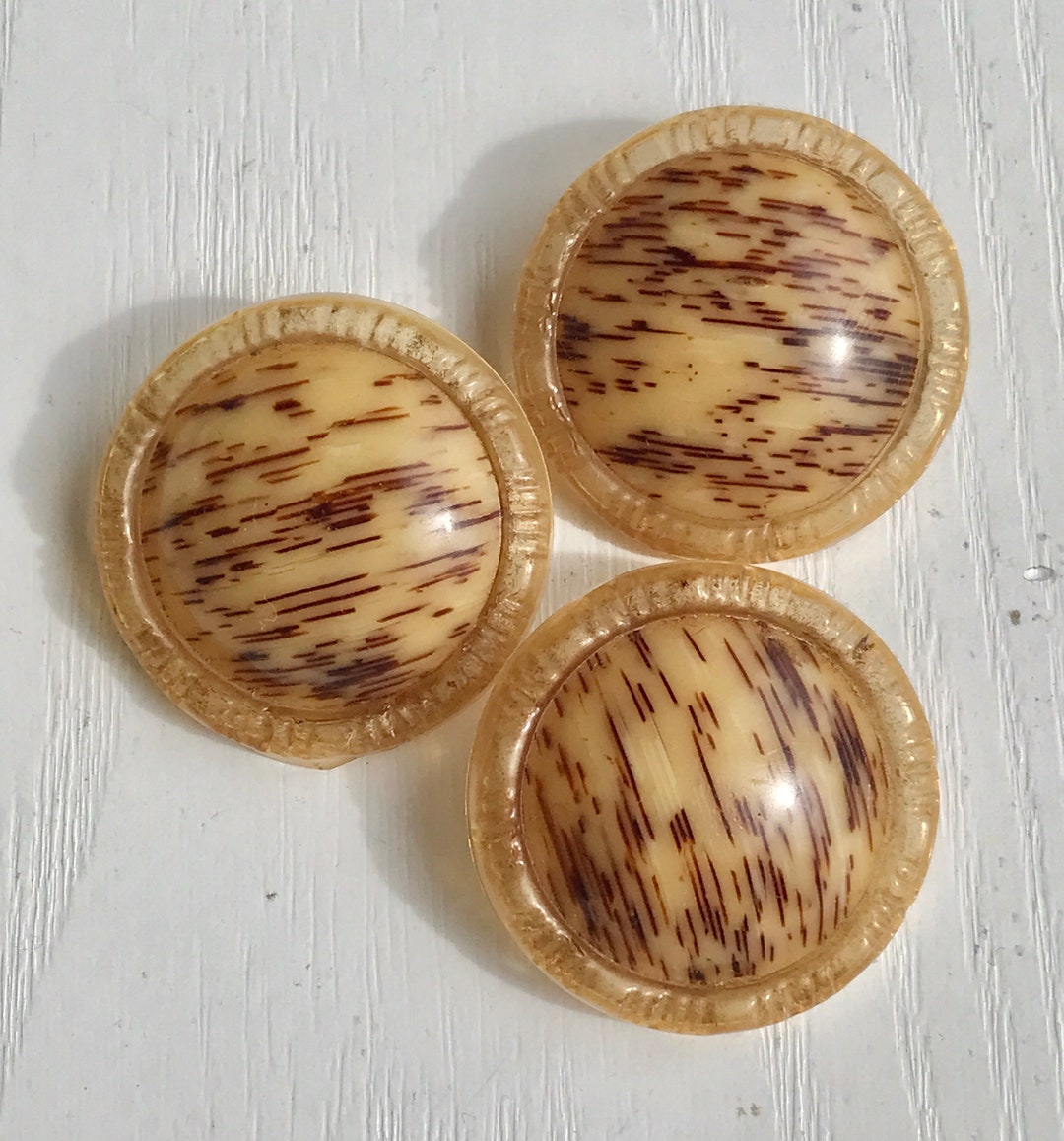 Celluloid Bubble Buttons, Vintage, Set of 3 Matching, Yellow, 1 1/4 ...