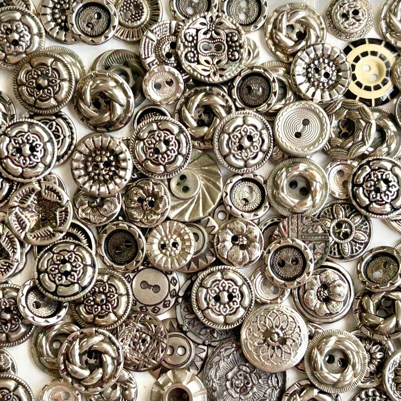 Silver Tone Buttons - Etsy