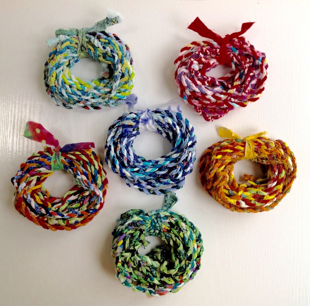 Fabric Twine, Hand Wrapped Fabric Roping, 5 Yards, 6 Colorways, Shabby ...