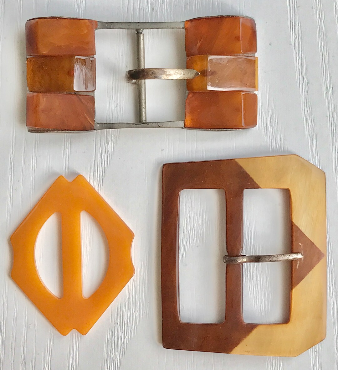 Bakelite Belt Buckles, 3 Vintage 1950s, Sash & Belt Styles ...