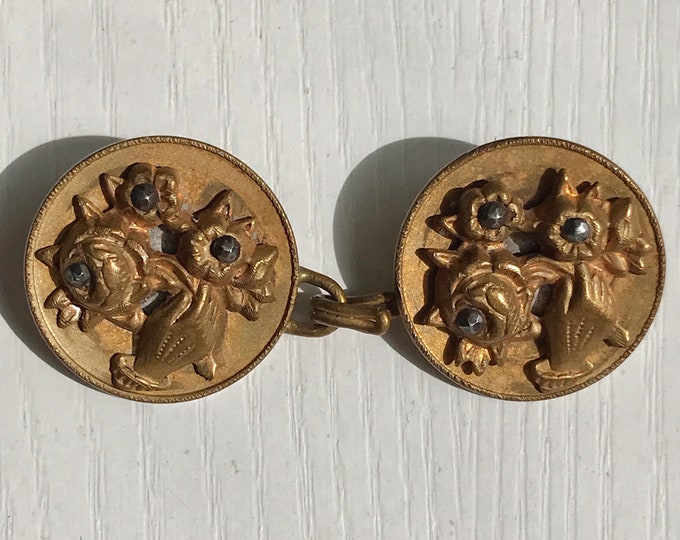 Metal Clasp Closure, Antique Victorian Era, Gold Painted Steel, Hook ...