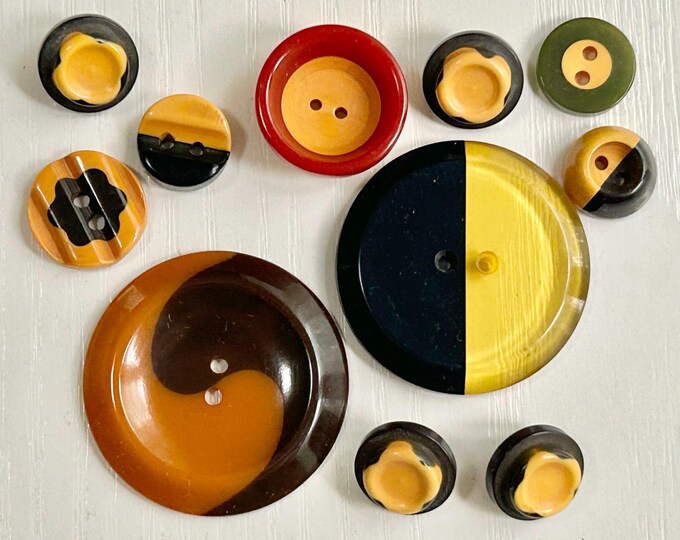 Bakelite Cookie Buttons, Assorted Vintage, Mixed Colors, Lot of 10, 7/ ...