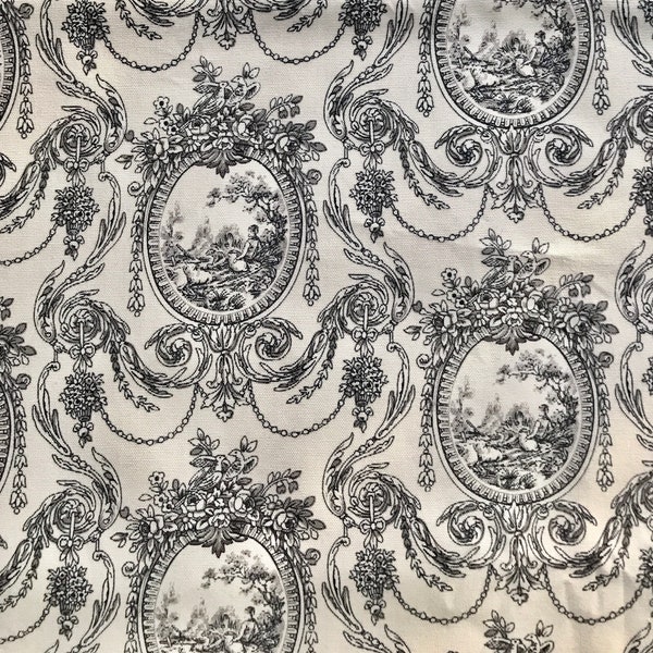 Black Toile Fabric - Etsy