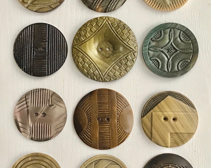 Celluloid-wafer Coat Buttons, Vintage Modern Plastic, MED & LG ...