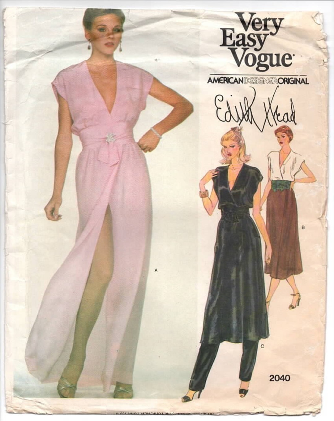 Vogue 2040, Edith Head, Vogue Designer Original, 1970's, Misses' Dress ...