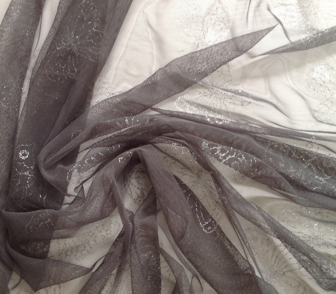 Ultra-thin Tulle Netting, Iridescent Sparkle Butterfly Design, 2 1/2 ...