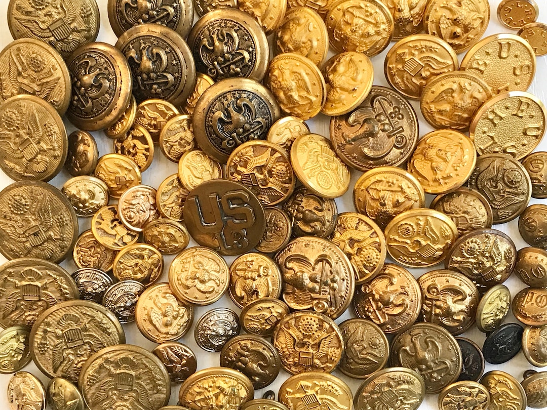 Military/military-style Metal Buttons, Antique, Vintage & New, Eagle ...