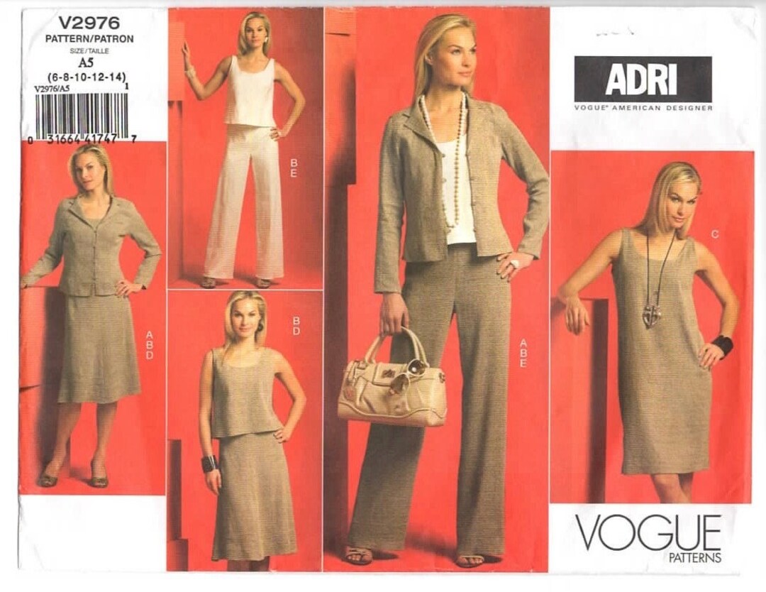 Vogue V2976, Adri Vogue Designer, Misses'/misses' Petite Jacket, Top ...