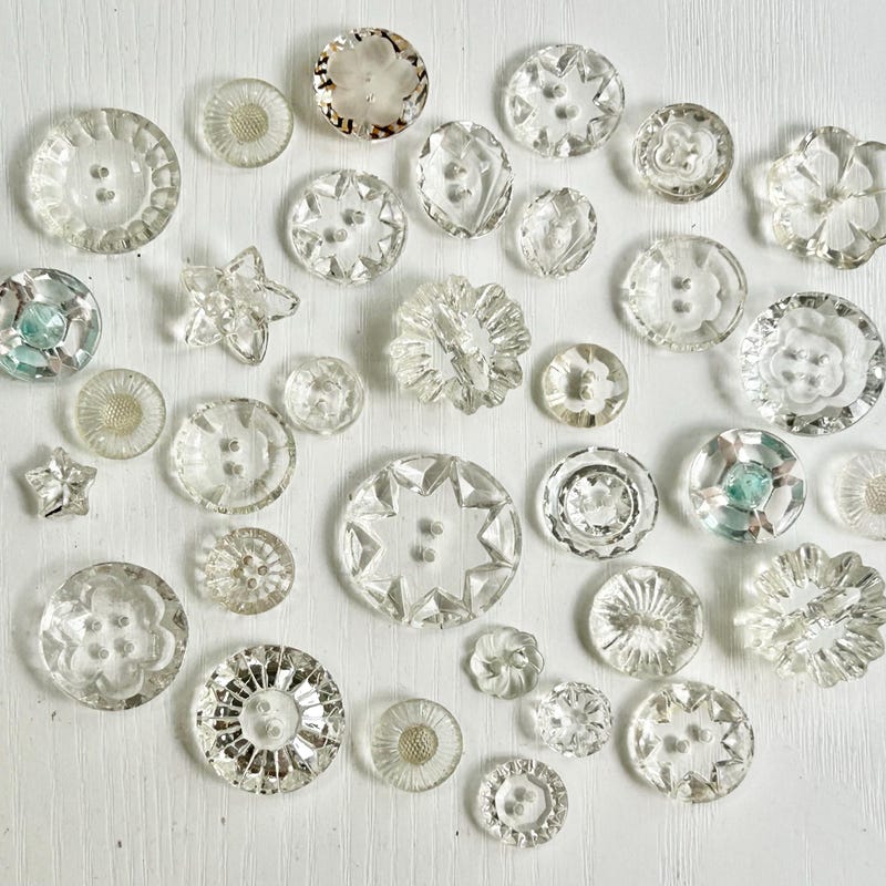 Clear Glass Buttons - Etsy