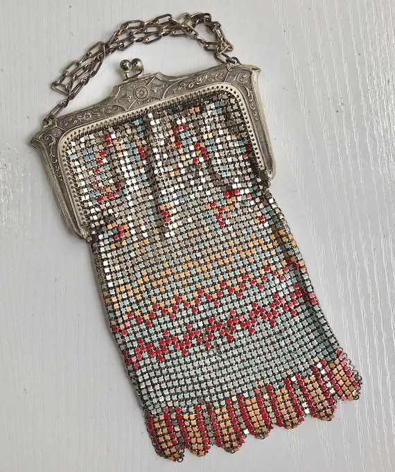 Metal Chainmail Purse, Vintage, Whiting & Davis Wrist… - Gem