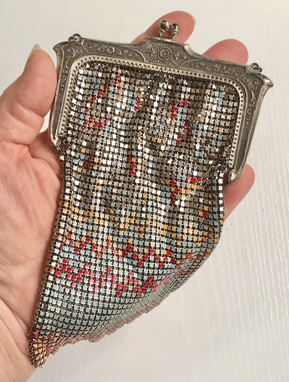 Metal Chainmail Purse, Vintage, Whiting & Davis Wrist… - Gem