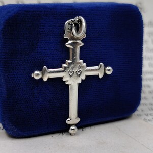 Antique German Cross Charm Silver Cross Pendant Necklace | Etsy