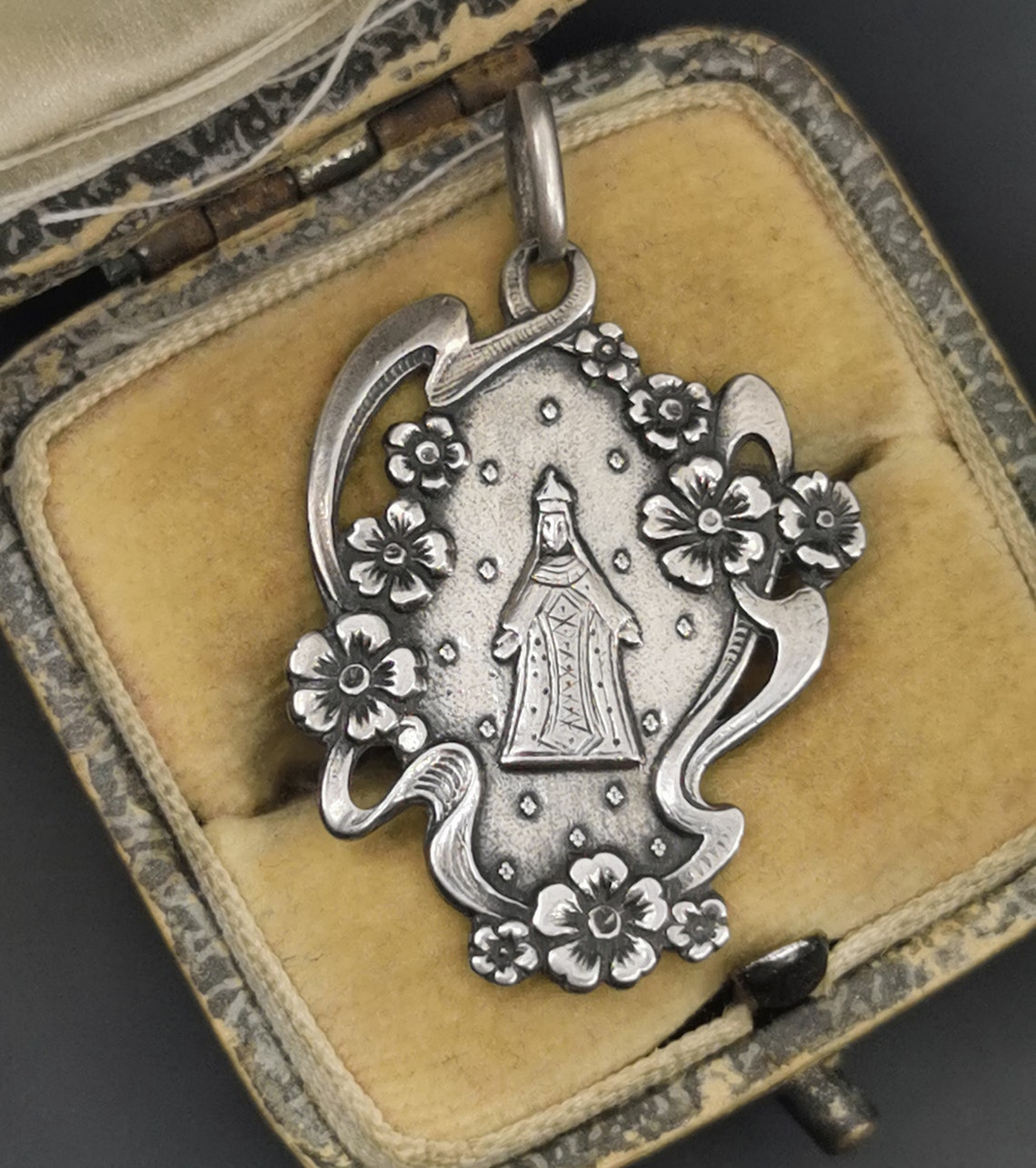 Silver Religious Medal Mother Mary Charm Protection Necklace | Etsy