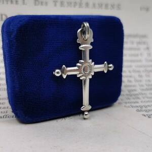 Antique German Cross Charm Silver Cross Pendant Necklace | Etsy