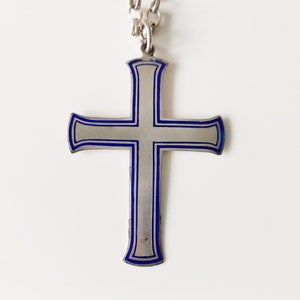 29 Silver Cross Necklace German Cross Medallion | Etsy