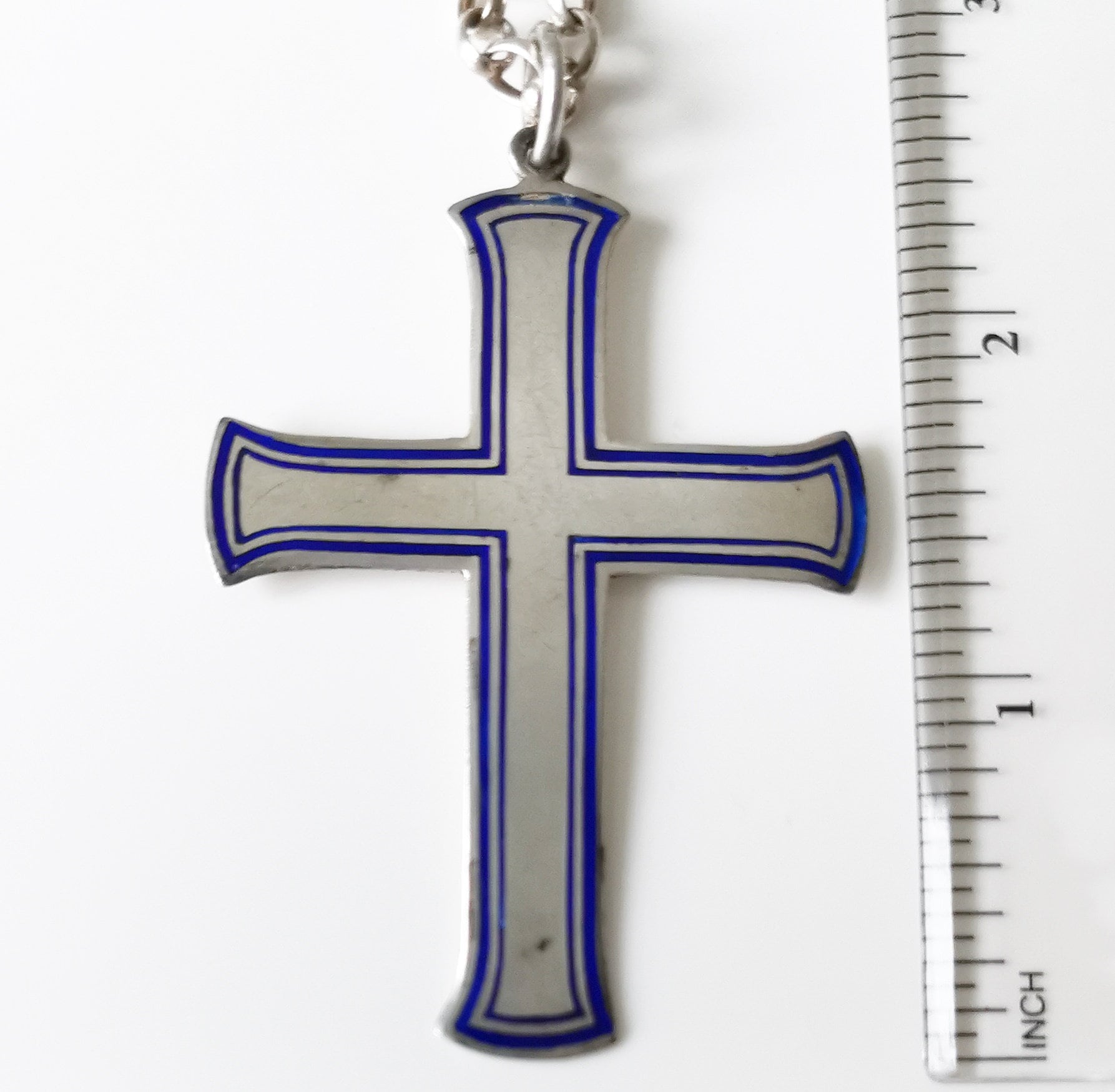 29 Silver Cross Necklace German Cross Medallion | Etsy