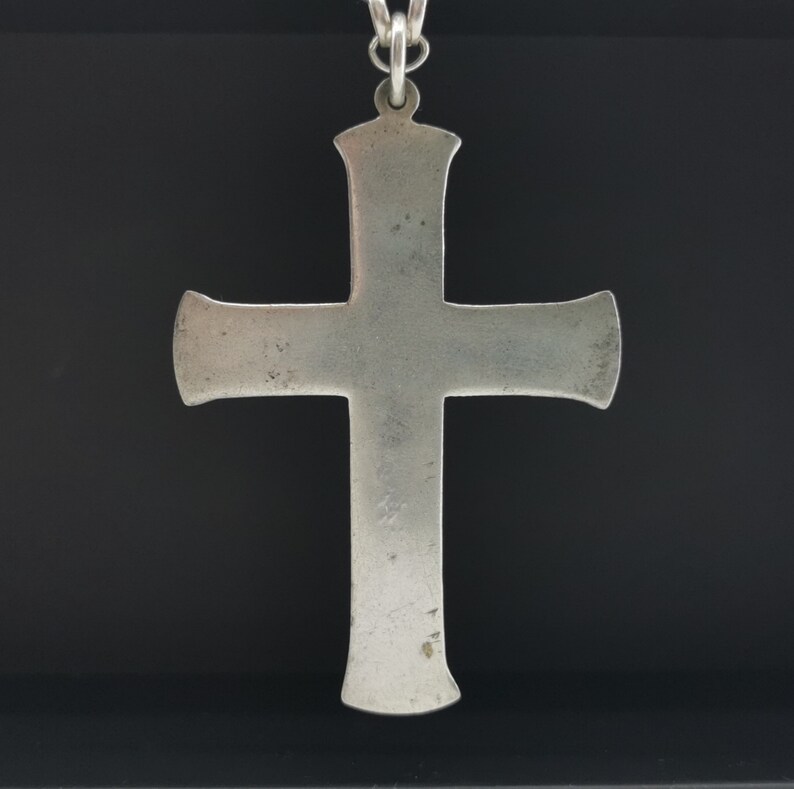 29 Silver Cross Necklace German Cross Medallion - Etsy