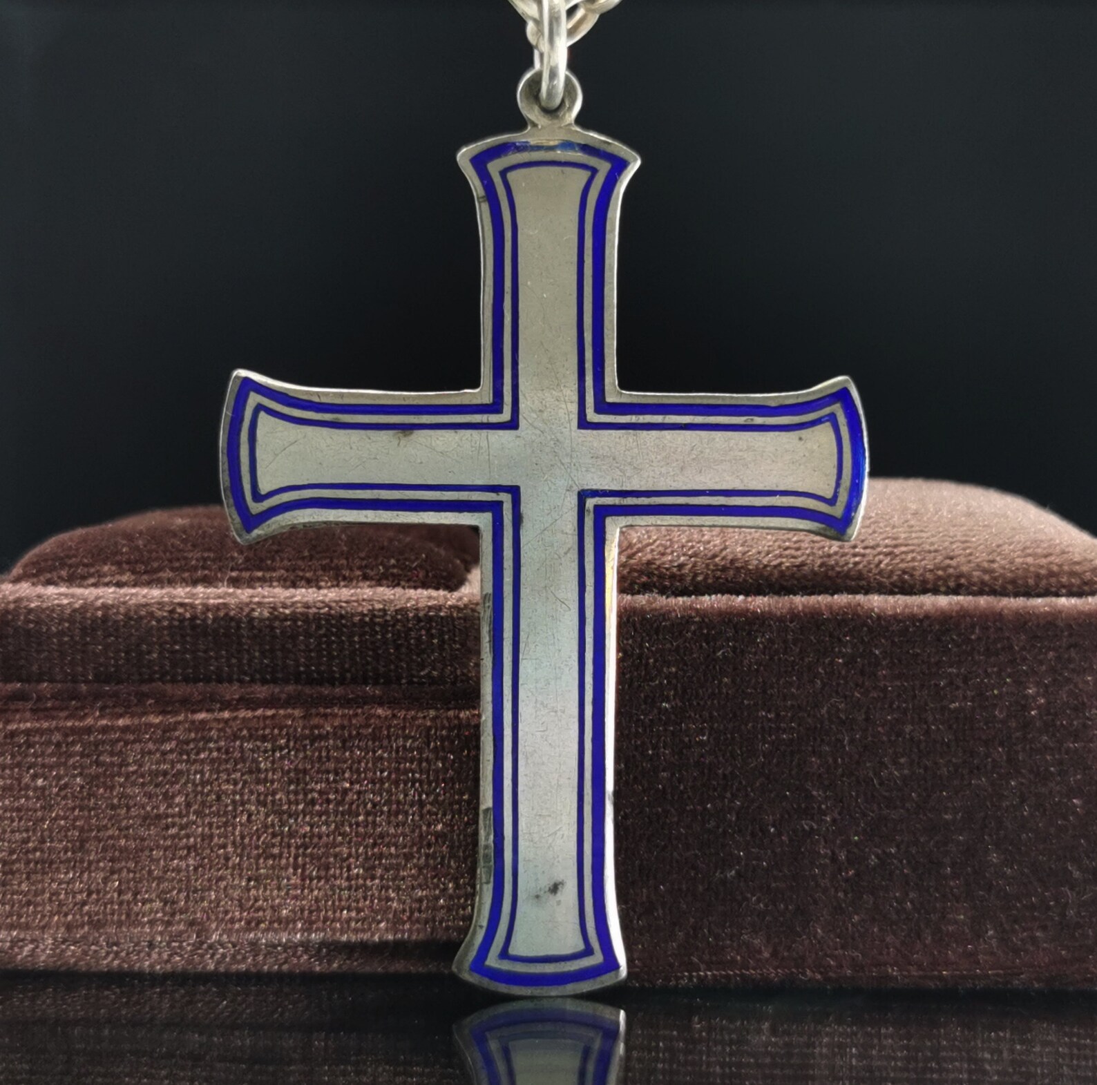 29 Silver Cross Necklace German Cross Medallion - Etsy