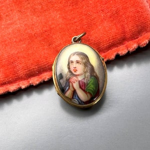 RARE Antique German Enamel Jesus Locket - Etsy