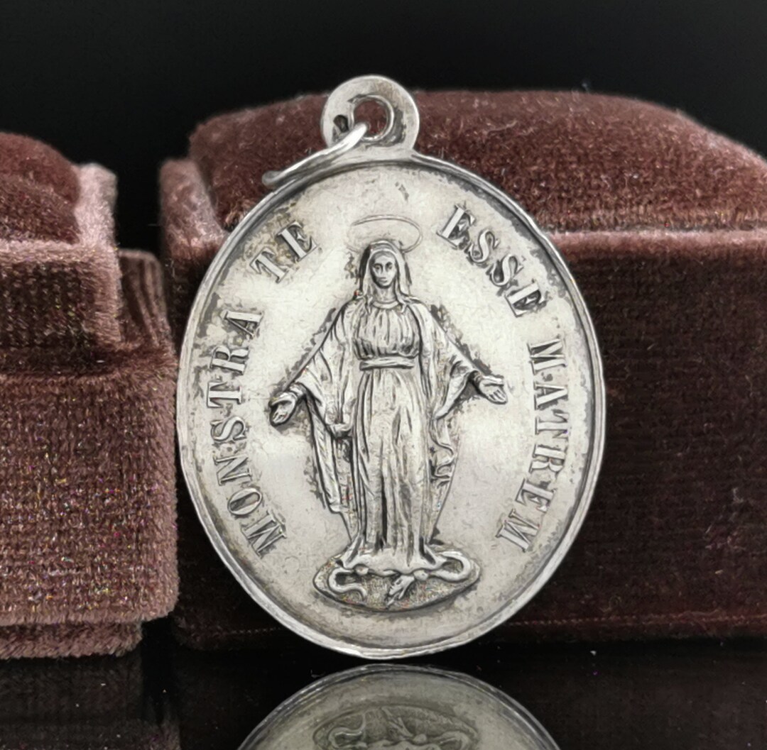 Antique French Mother Mary Medallion Esse Matrem Medal - Etsy